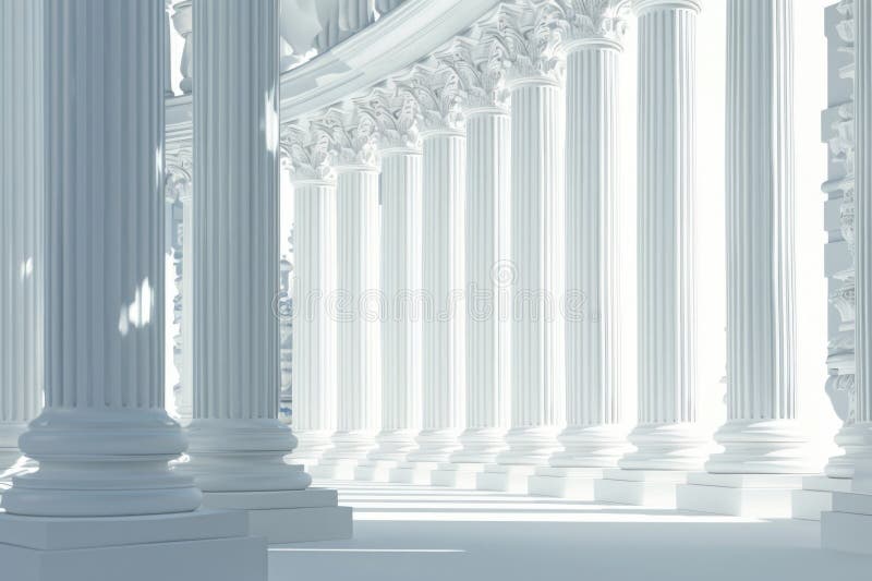 Minimalistic White Pillars Bright Room Stock Photos - Free & Royalty ...