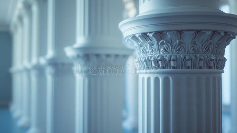 A Row of White Columns in a Building. Ideal for Architectural Projects ...