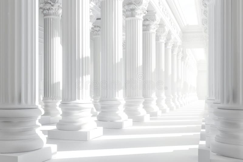 A Row of White Columns in a Building, Suitable for Architectural ...