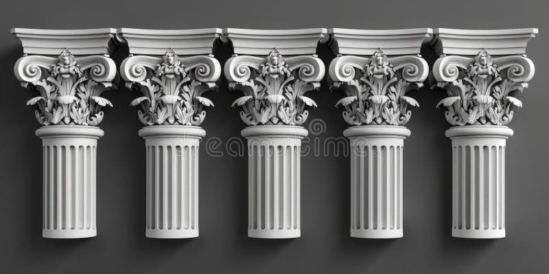 Row White Columns Decorative Designs Stock Photos - Free & Royalty-Free ...