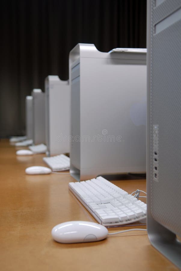 Row of white computers stock image. Image of white, technology - 3574665