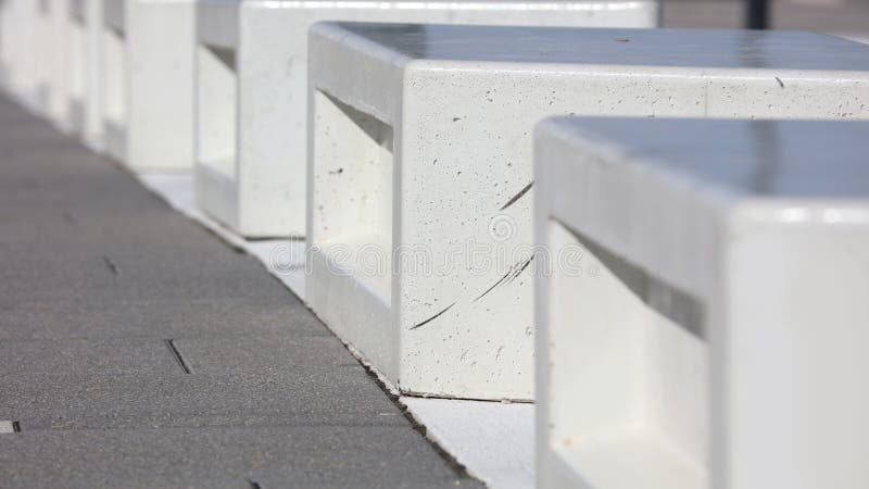 Row of White Concrete Blocks Stock Image - Image of straight, outdoor ...