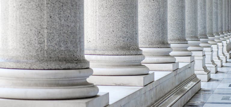 Row of White Marble Columns. Classical White Marble Columns Standing in ...