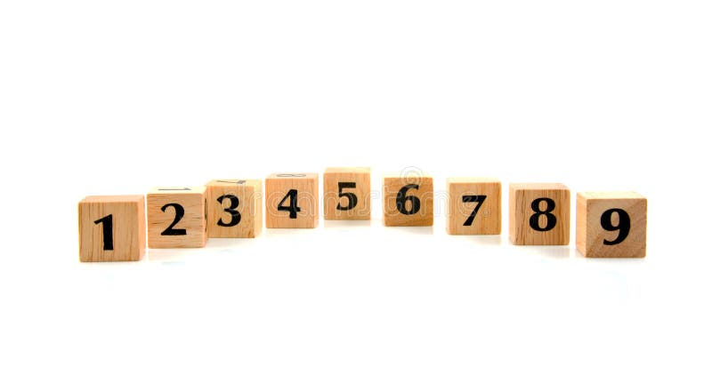 Row Wooden Blocks with Numbers Stock Image - Image of methematics ...