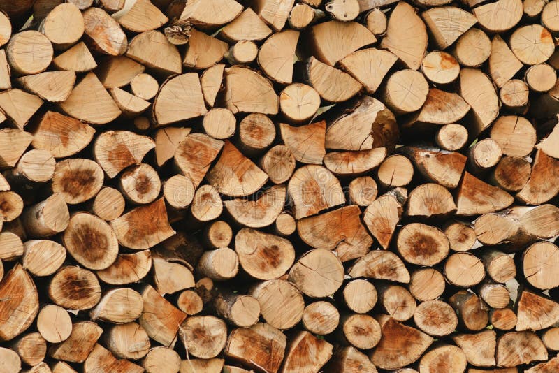 A Row of Wooden Logs for a Fireplace Stock Photo - Image of firewood ...