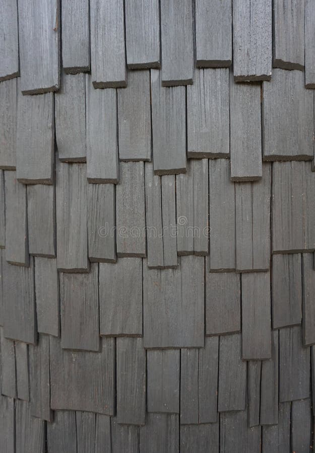 Row of Wooden Material of Small Shingle Wall Facade Stock Image - Image ...