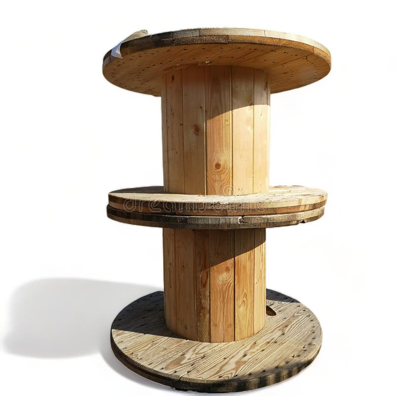 Row of Wooden Reels Emptied of Electrical Cables- Stock Photo - Image ...