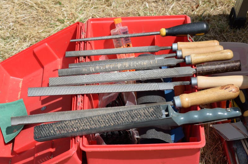 Row of woodworking tools stock photo. Image of toolbox - 57814980