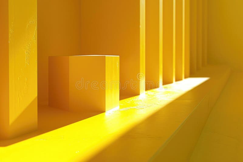 A Row of Yellow Blocks Sitting on Top of a Yellow Floor. Perfect for ...
