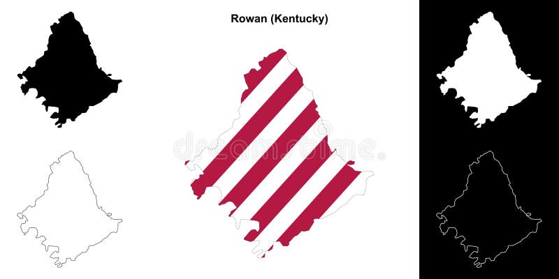 Rowan outline map stock illustration. Illustration of area - 323912594
