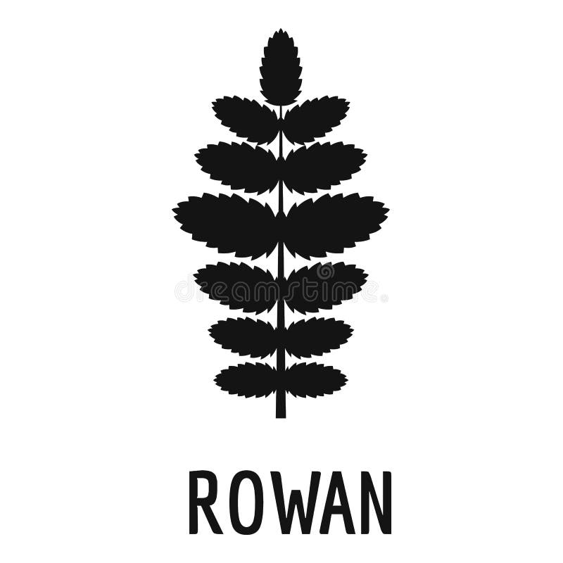 Rowan Leaf Icon, Simple Black Style Stock Illustration - Illustration ...
