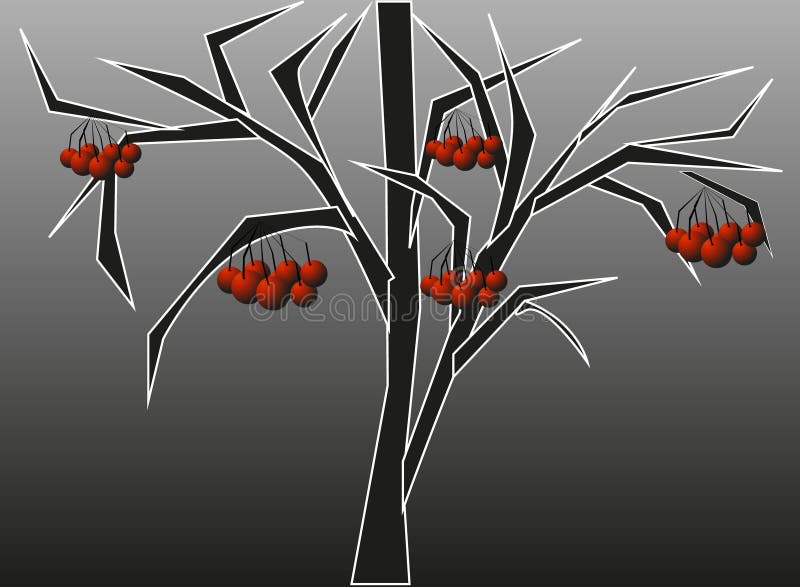 Rowan tree stock illustration. Illustration of park, barrel - 62111919