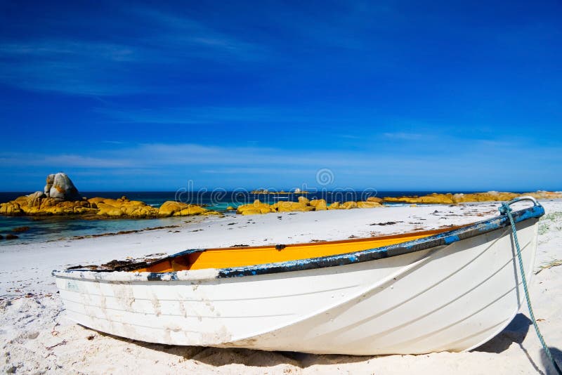 Rowboat on beach stock photo. Image of paint, travel, water - 2612594