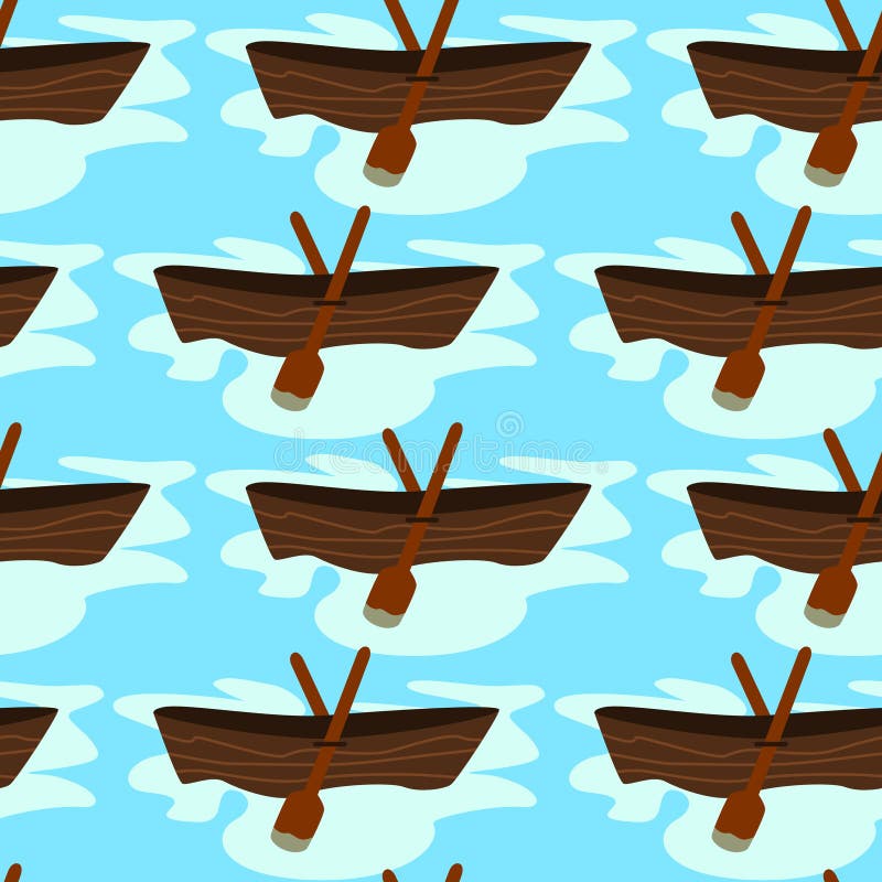 Rowboat Seamless Background Design Stock Illustration - Illustration of ...