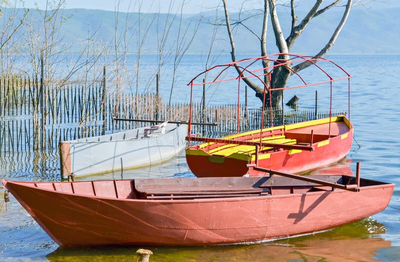 Rowboat and reflection stock image. Image of beautiful - 53183953