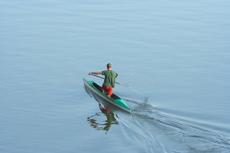 Rower stock image. Image of summer, sportsman, skiff, lake - 2863265