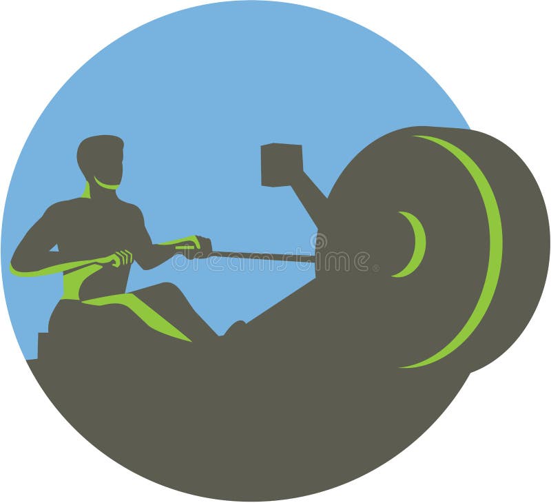 Rowing Machine Vector Illustration Isolated on White Illustration Stock ...
