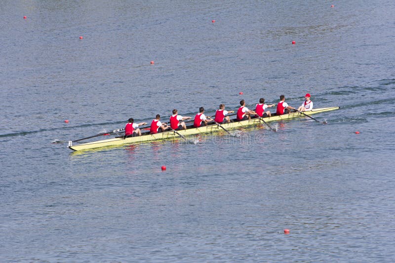 Eight men rowing editorial stock image. Image of oars - 45103584