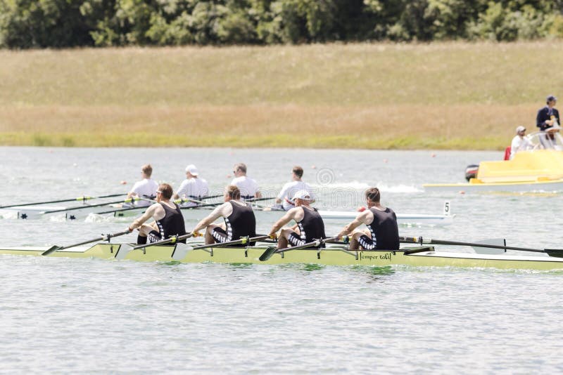 Rowers in Rowing Boats in a Lake Editorial Photography - Image of ...