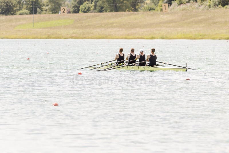 Rowers in Rowing Boats in a Lake Editorial Stock Image - Image of ...