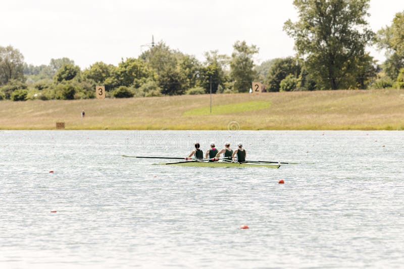 Rowers in Rowing Boats in a Lake Editorial Stock Image - Image of ...