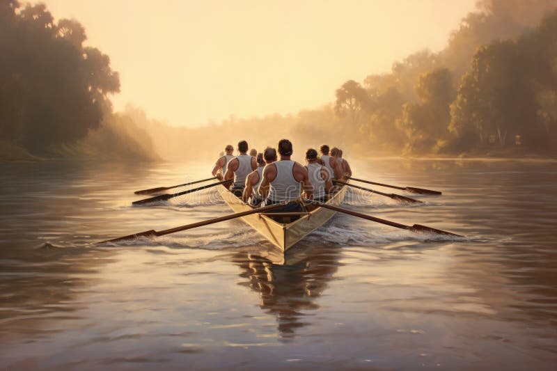 The Rowers are in a Rowing Team Stock Image - Image of active, flow ...