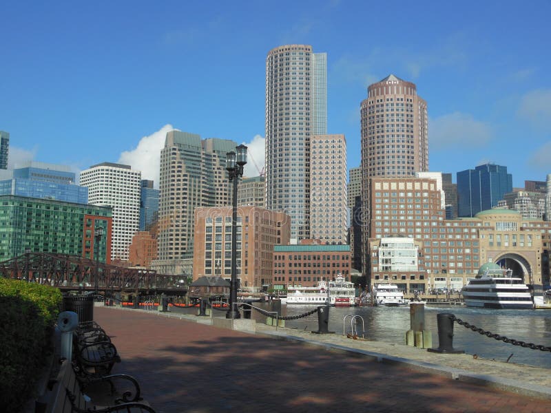Rowes Wharf Boston harbor stock image. Image of harbor - 68077771