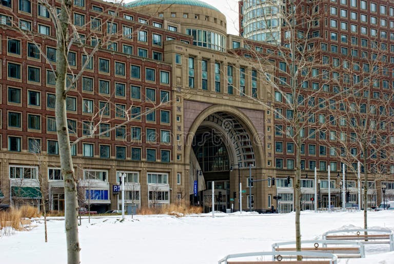Rowes Wharf in Boston Massachusetts Stock Image - Image of arch ...