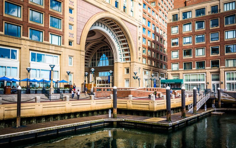 Rowes Wharf, in Boston, Massachusetts. Editorial Stock Image - Image of ...