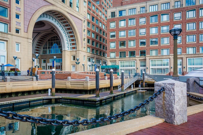 Rowes Wharf, in Boston, Massachusetts. Editorial Photo - Image of ...
