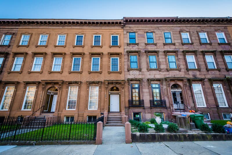 Rowhouses on Franklin Square, in Baltimore, Maryland. Editorial Image ...