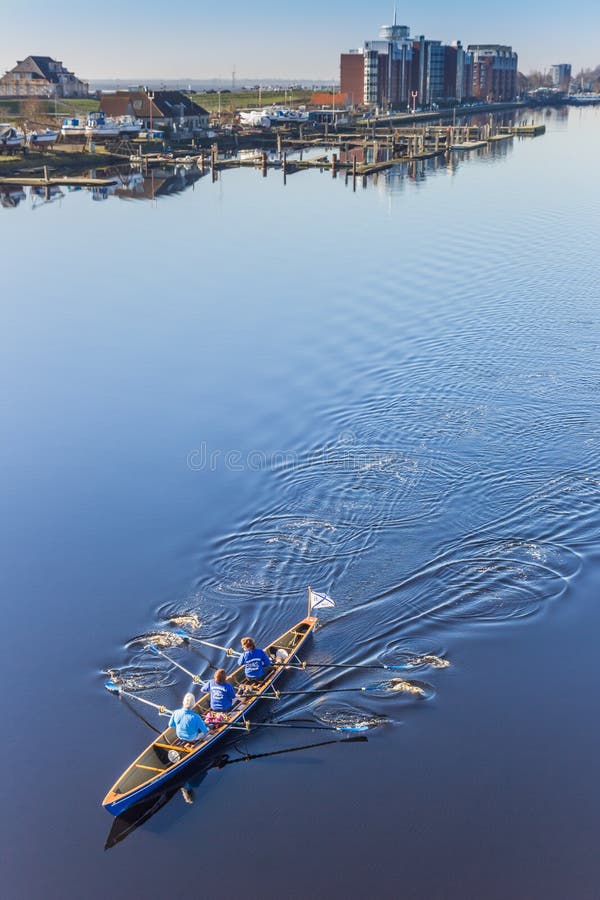 Rowing Boat at the Ems-Jade-Kanal in Wilhelmshaven Editorial Image ...