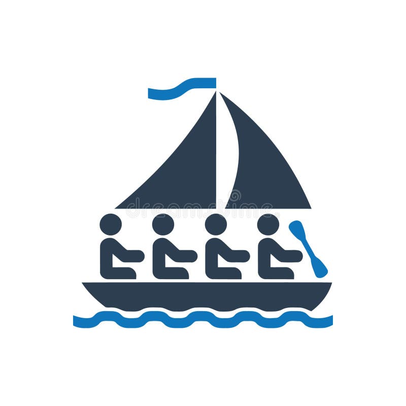 Rowing Boat Icon stock vector. Illustration of icon - 373775188