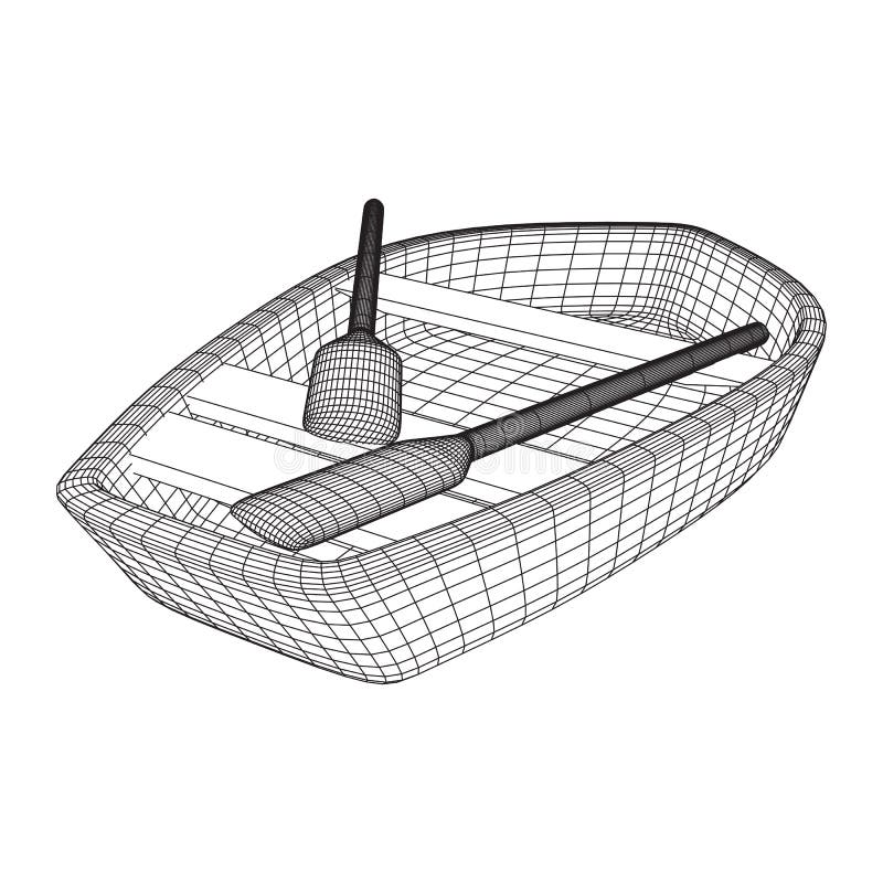 Rowing Boat with Paddles Vector Stock Vector - Illustration of sloop ...