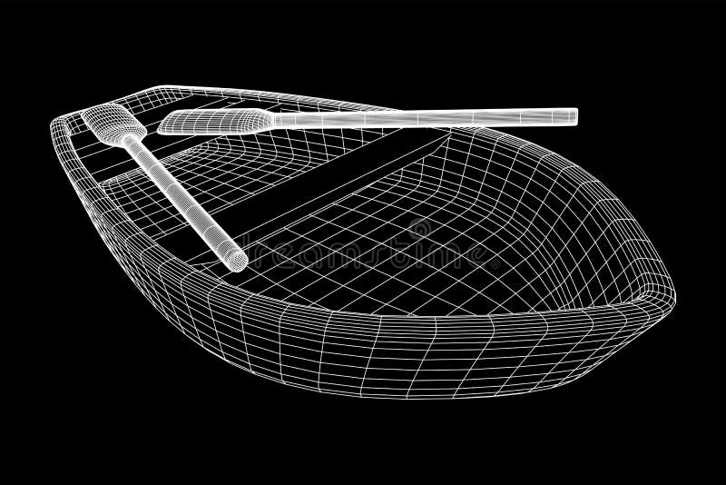 Rowing Boat with Paddles Vector Stock Vector - Illustration of stencil ...