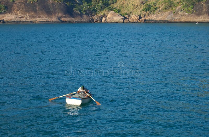 Rowing boat at sea stock photo. Image of recreation, shoreline - 1198578