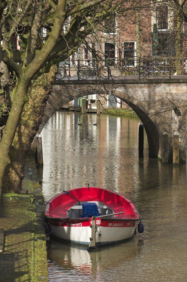 Rowing boat in Utrecht stock photo. Image of building - 4845746