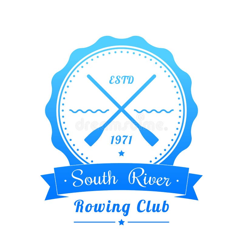 Rowing Club Logo, Emblem, Vector Sign on White Stock Illustration ...
