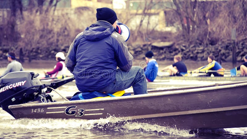 Rowing Coach Giving Direction Editorial Photo - Image of leader ...
