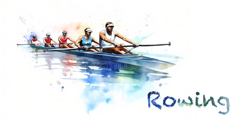ROWING - Colourful Watercolour Web Banner for Olympic Rowing Stock ...