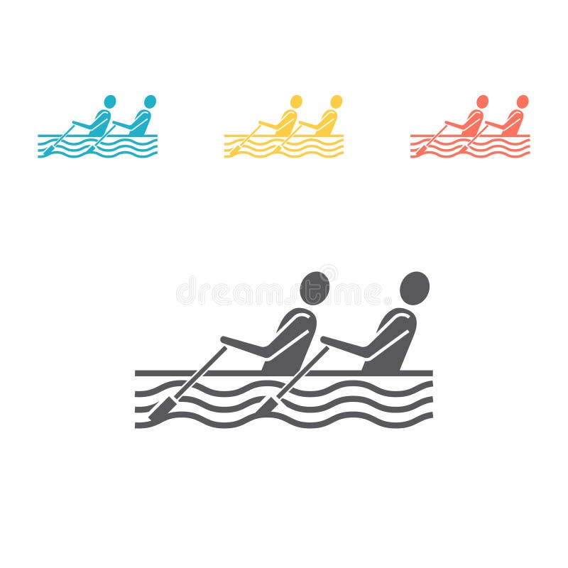 Rowing Flat Icon, Vector Illustration for Web. Stock Vector ...