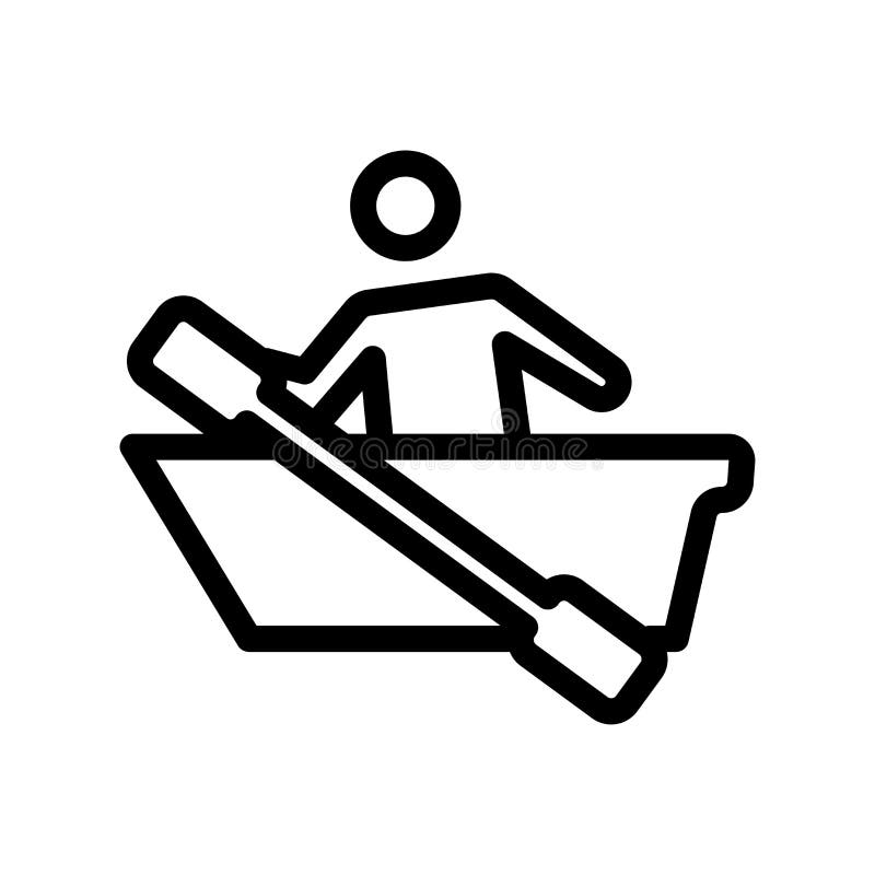 Rowing Sport Training Vector Icon Symbol Isolated On White Background ...