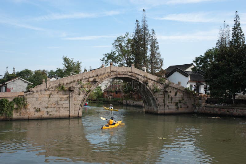 Rowing kayak in china stock image. Image of delta, river - 21614487