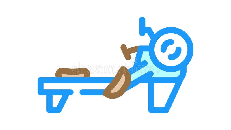 Rowing Machine Color Icon Animation Stock Video - Video of nutrition ...