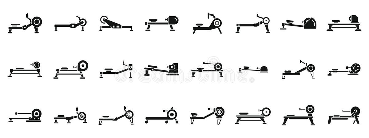 Rowing Silhouette Set White Background Stock Illustrations – 405 Rowing ...