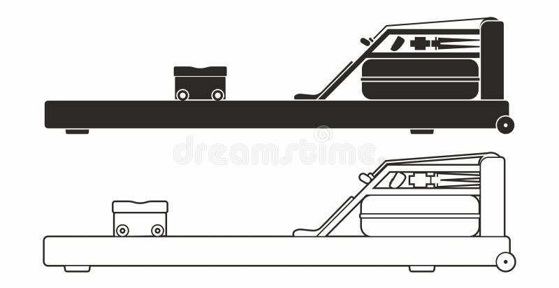 Rowing Machine Side View Vector Icon Solid and Outline Versions Stock ...