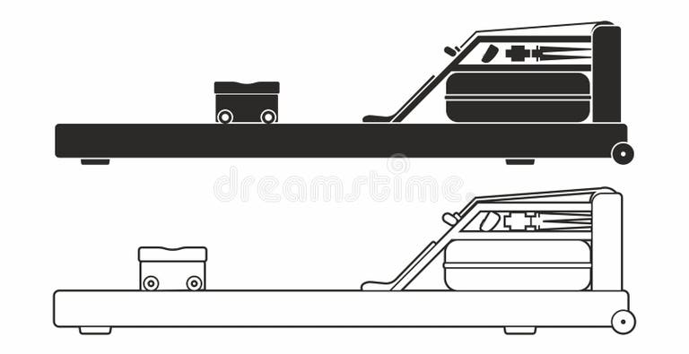 Rowing Machine Side View Vector Icon Solid and Outline Versions Stock ...