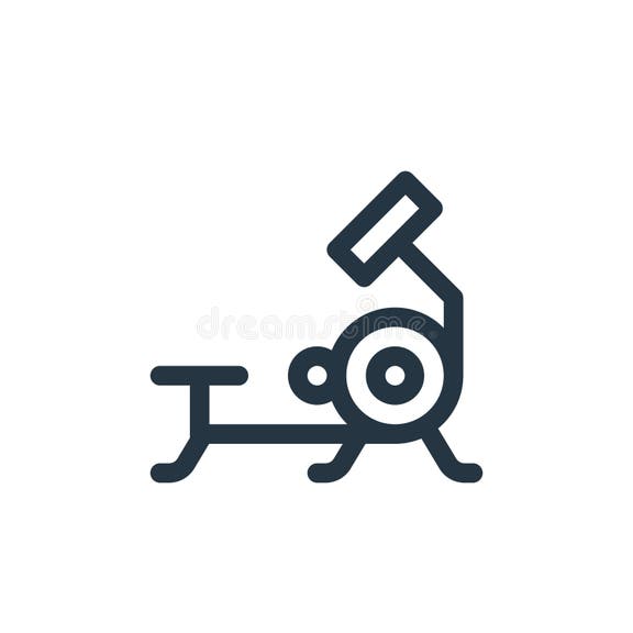 Rowing Machine Vector Icon Isolated on White Background. Outline, Thin ...