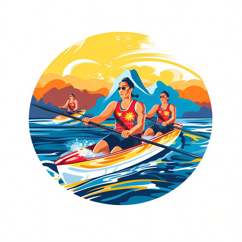 Rowing: Olympic Games Cartoon Clip Art Stock Illustration ...