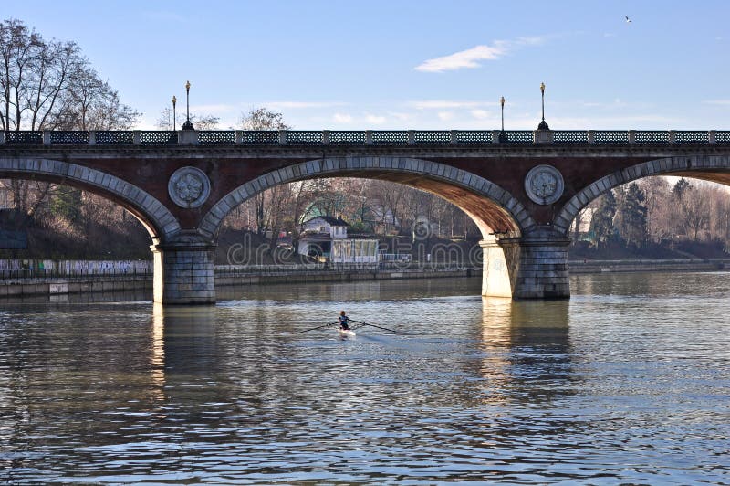 Rowing on the Po River, Turin Stock Photo - Image of torino, place ...